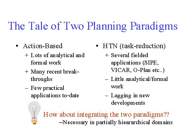 The Tale of Two Planning Paradigms